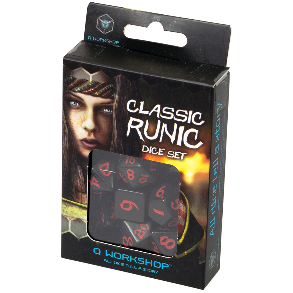 Набор кубиков Classic Runic, 7 шт., Black/Red